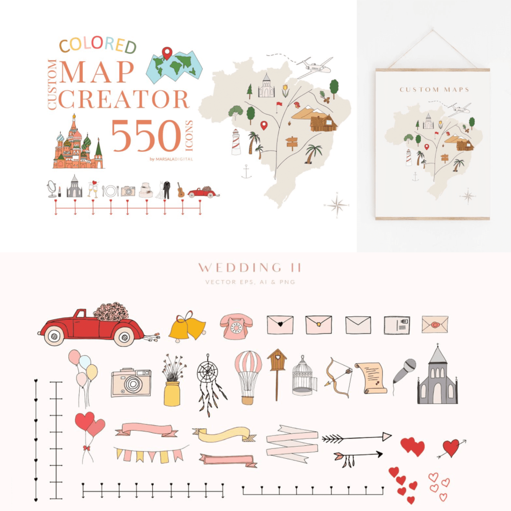 Vintage Collage and Map Creator | Master Bundles