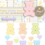 Pastel Gummy Bear Digital Papers – MasterBundles