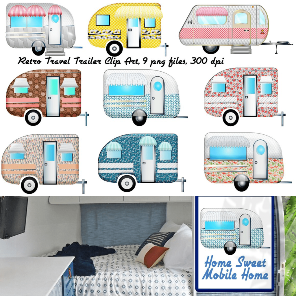 Retro Travel Trailers Clip Art – MasterBundles