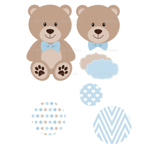 Blue Teddy Bear Digital Paper – MasterBundles