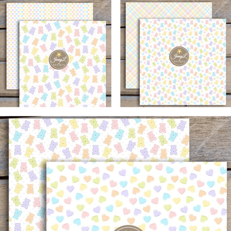 Pastel Gummy Bear Digital Papers – MasterBundles