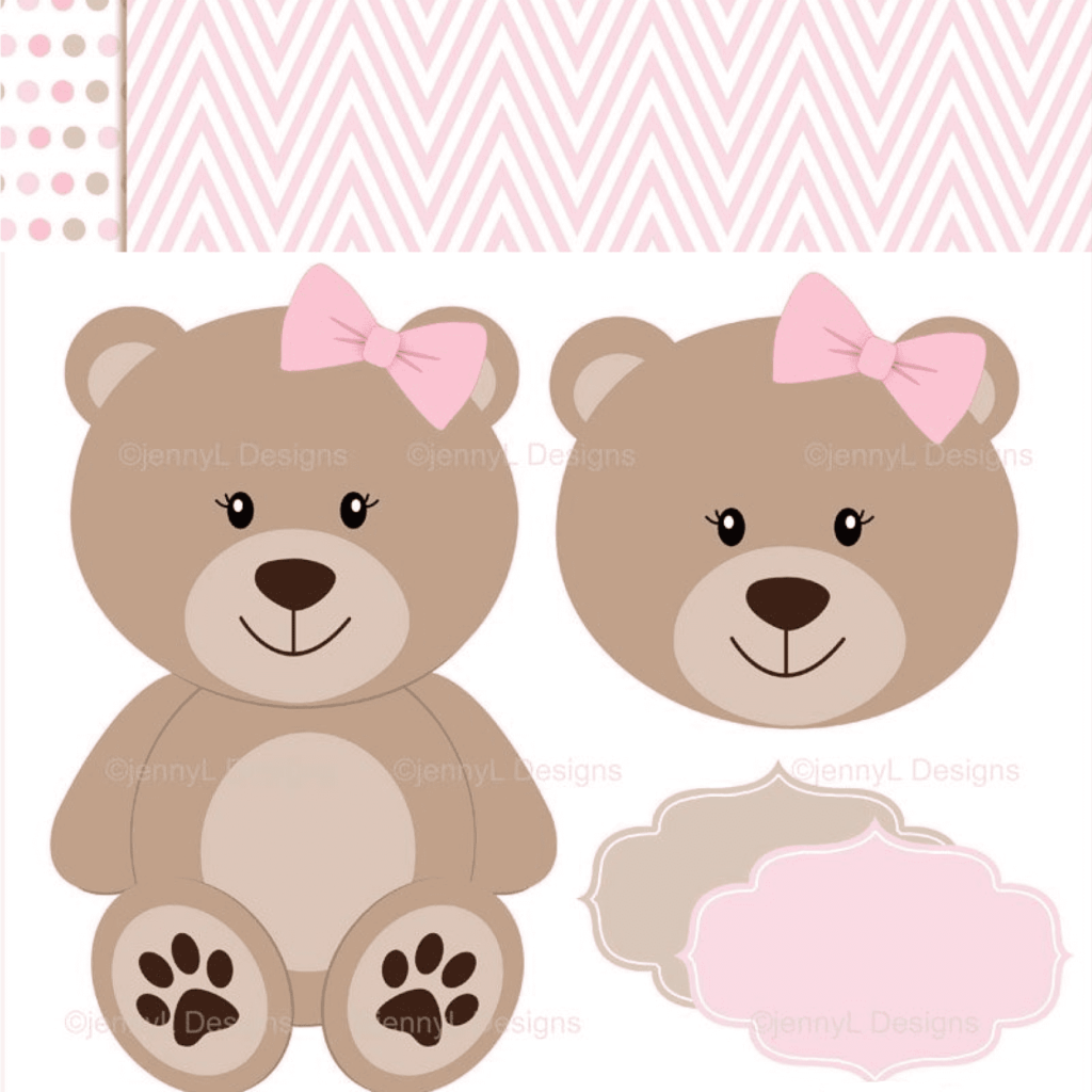 Pink Teddy Bear Digital Paper – MasterBundles