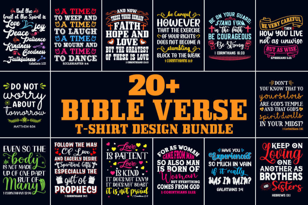 Bible Verse T-Shirt Design Bundle – MasterBundles