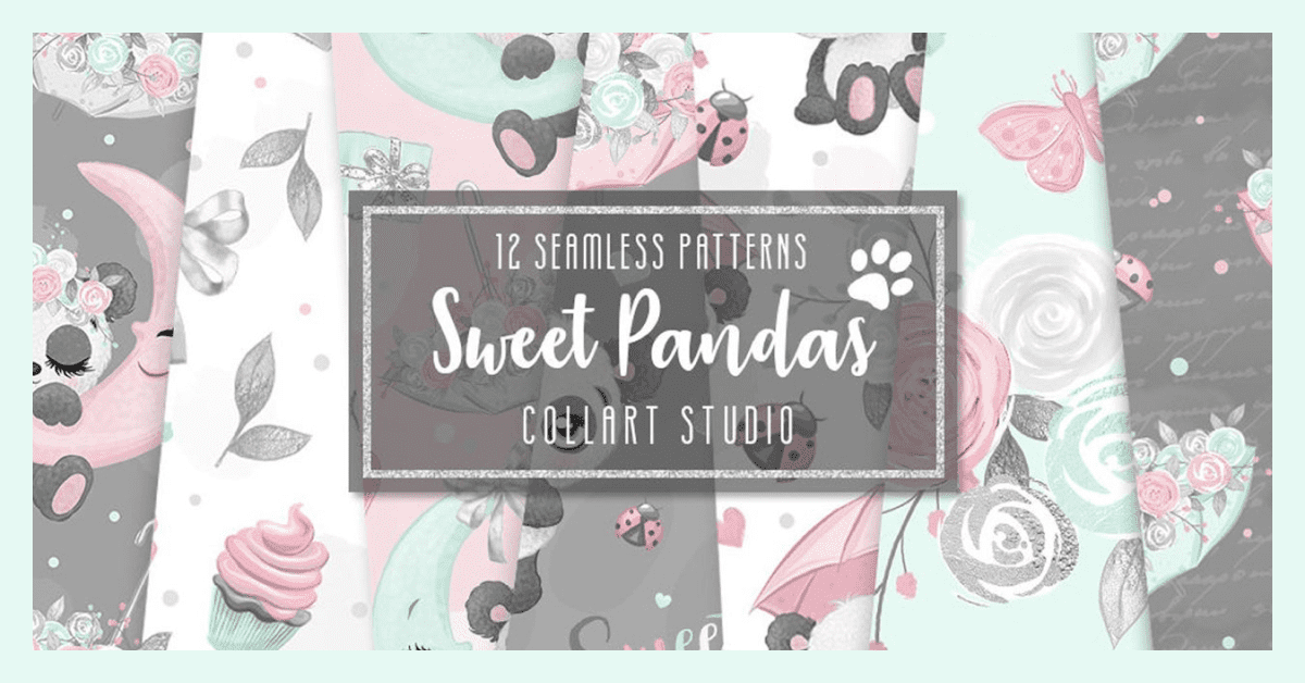 Panda Bear Digital Paper, Cute Baby – MasterBundles
