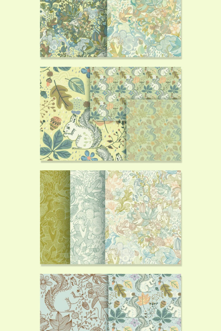 Forest Plants And Animals Patterns – MasterBundles