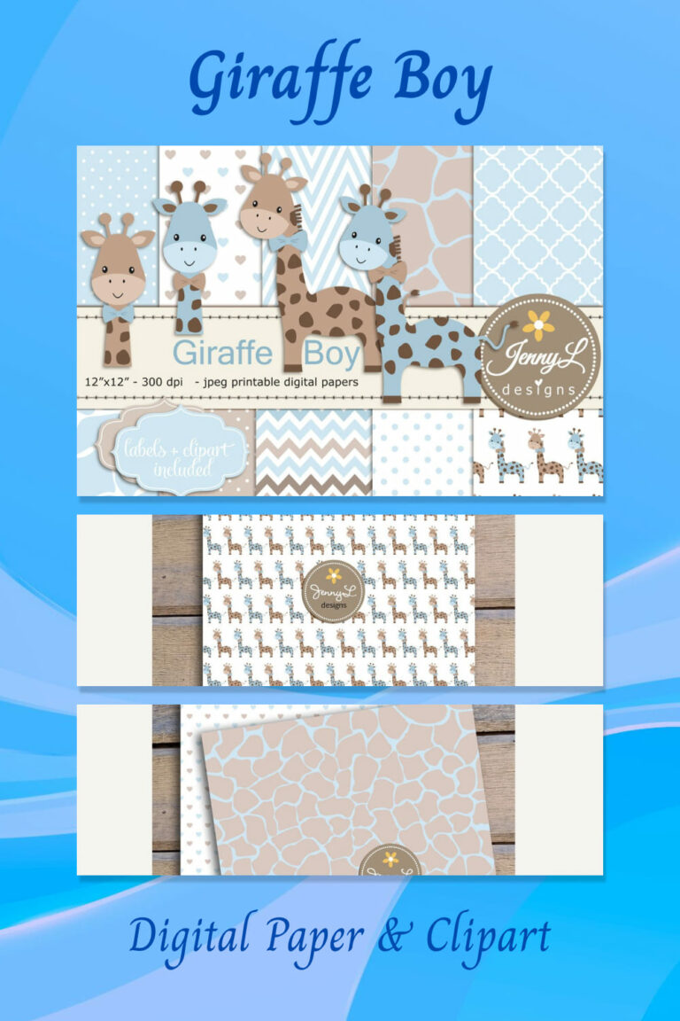 Giraffe Boy Digital Paper & Clipart – MasterBundles