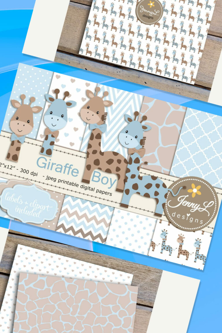 Giraffe Boy Digital Paper & Clipart – MasterBundles