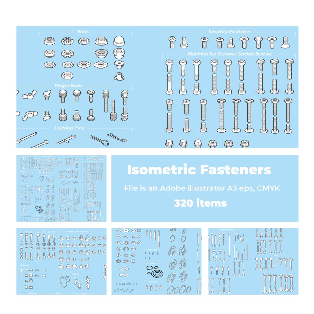 Isometric Fasteners – MasterBundles