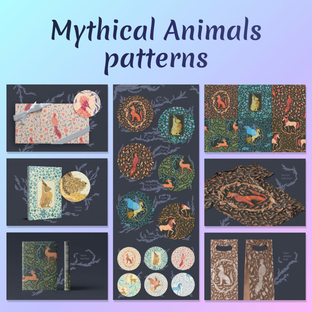 Mythical Animals Patterns – MasterBundles