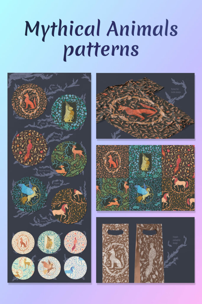 Mythical Animals Patterns – MasterBundles