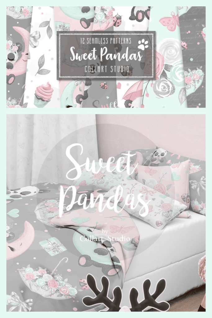 Panda Bear Digital Paper, Cute Baby – MasterBundles