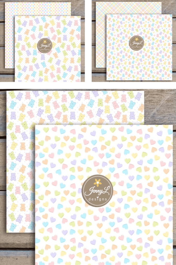 Pastel Gummy Bear Digital Papers – MasterBundles