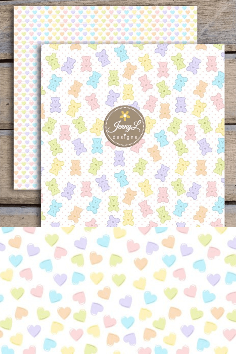 Pastel Gummy Bear Digital Papers – MasterBundles