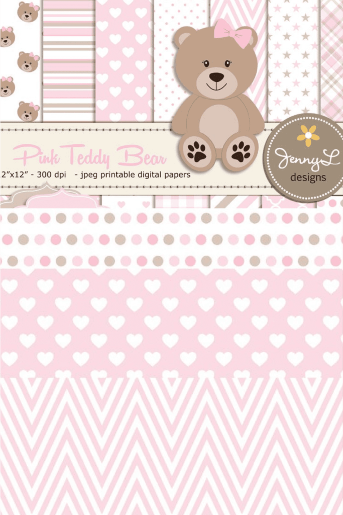 Blue Teddy Bear Digital Paper – MasterBundles