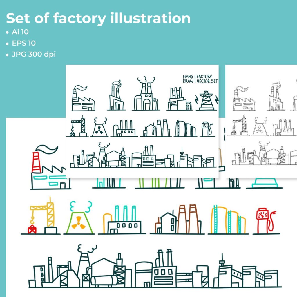 Set of Factory Illustration – MasterBundles