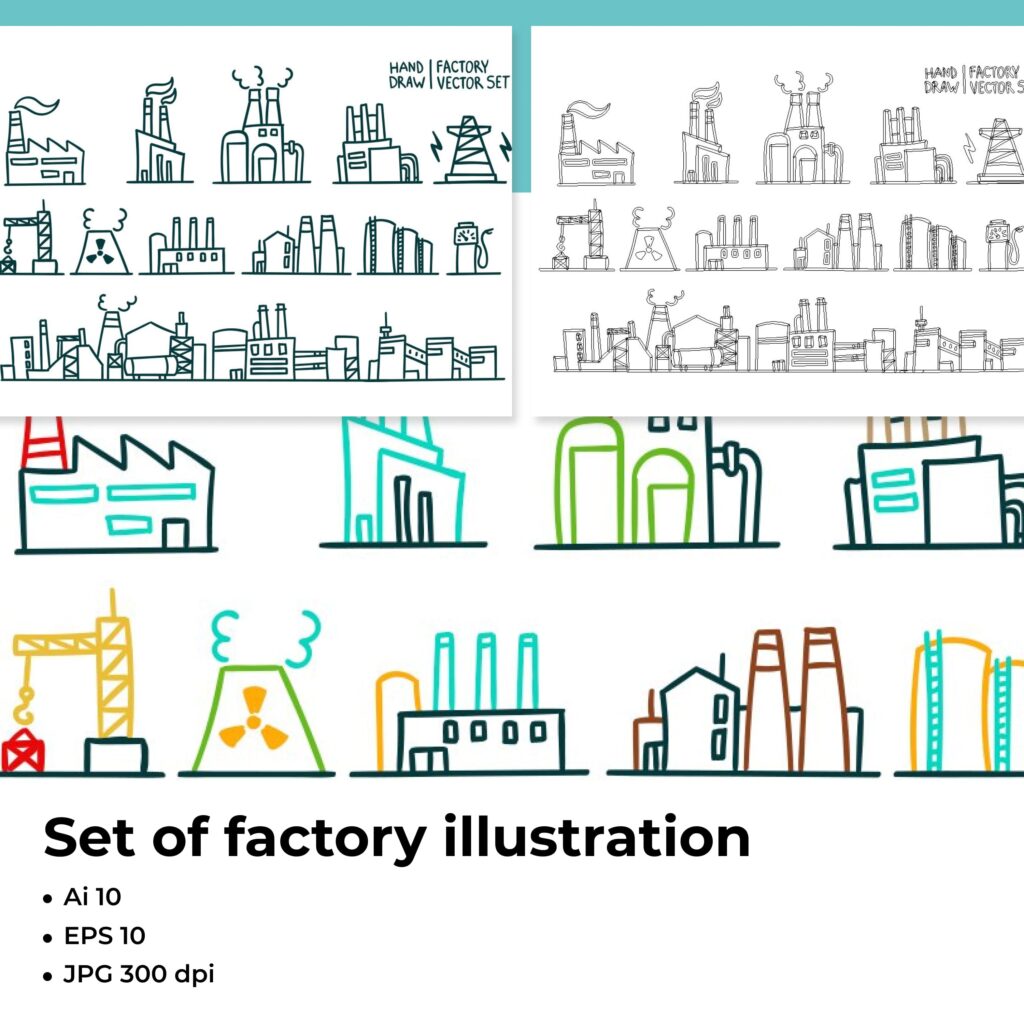Set of Factory Illustration – MasterBundles