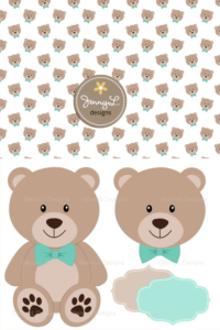 Turquoise Teddy Bear Digital Paper – MasterBundles