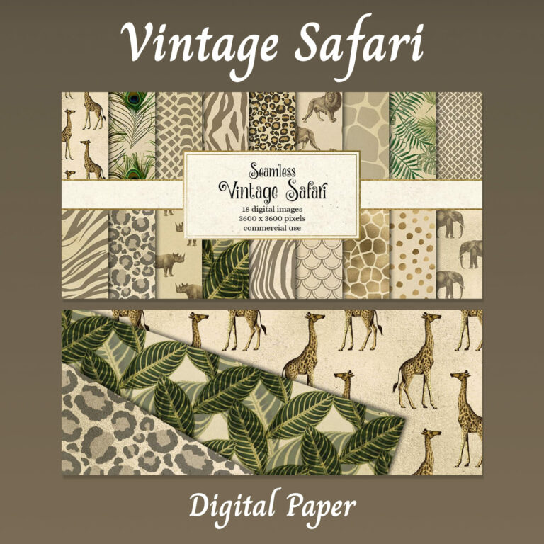 Vintage Safari Digital Paper – MasterBundles