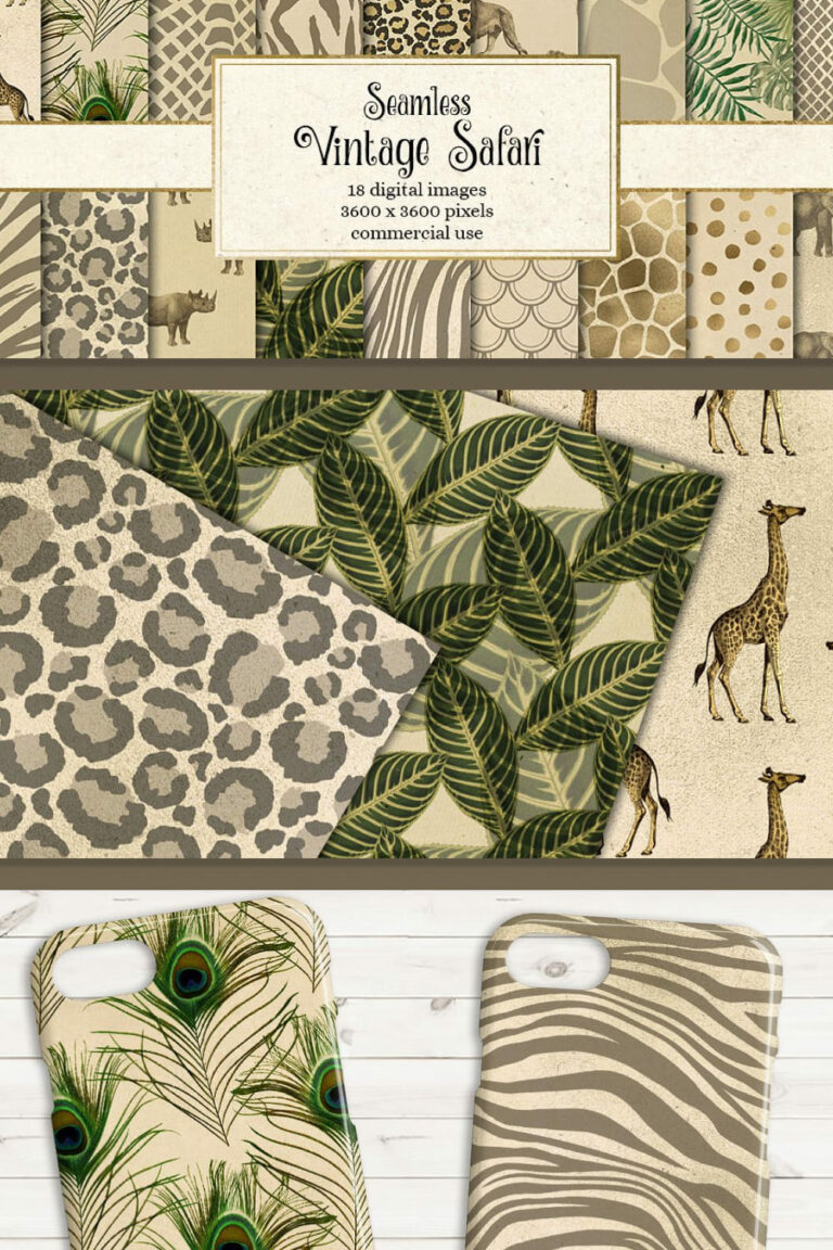Vintage Safari Digital Paper – MasterBundles
