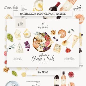 Watercolor Food Clipart, Cheese – MasterBundles