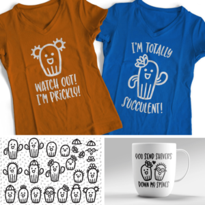 Cactus Family Cartoon Set! – MasterBundles