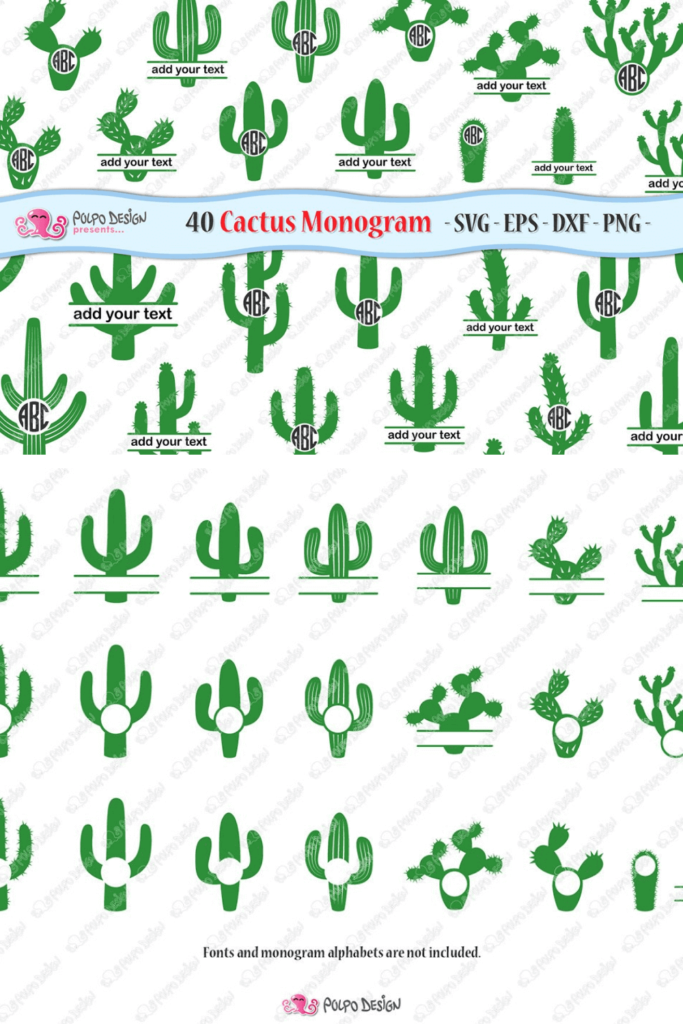 Cactus Monogram SVG – MasterBundles