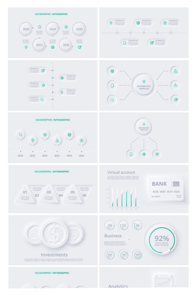 Neumorphic Animated Infographics – MasterBundles