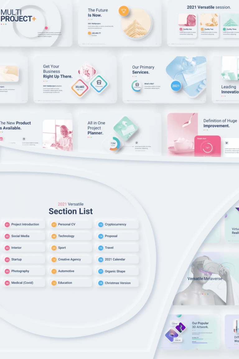 Neumorphic Style Powerpoint – MasterBundles