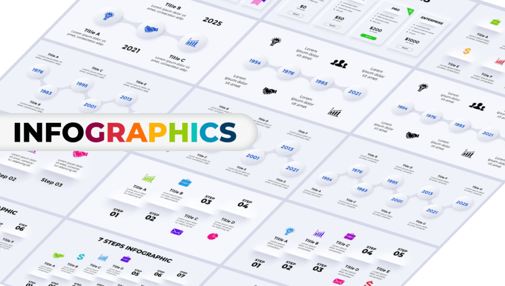Neumorphic Infographics Pack – MasterBundles