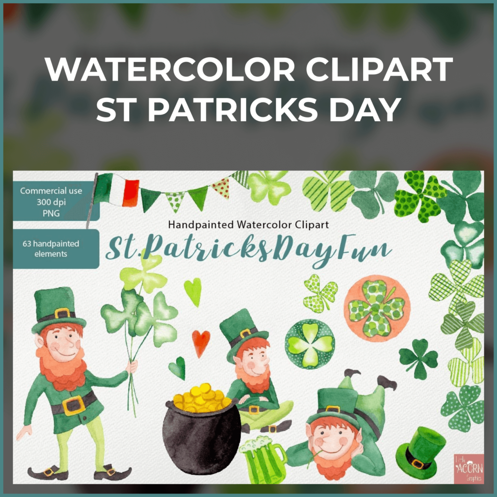 Watercolor Clipart St Patricks Day – MasterBundles