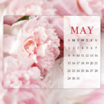 Free Peony Editable May Calendar | Master Bundles