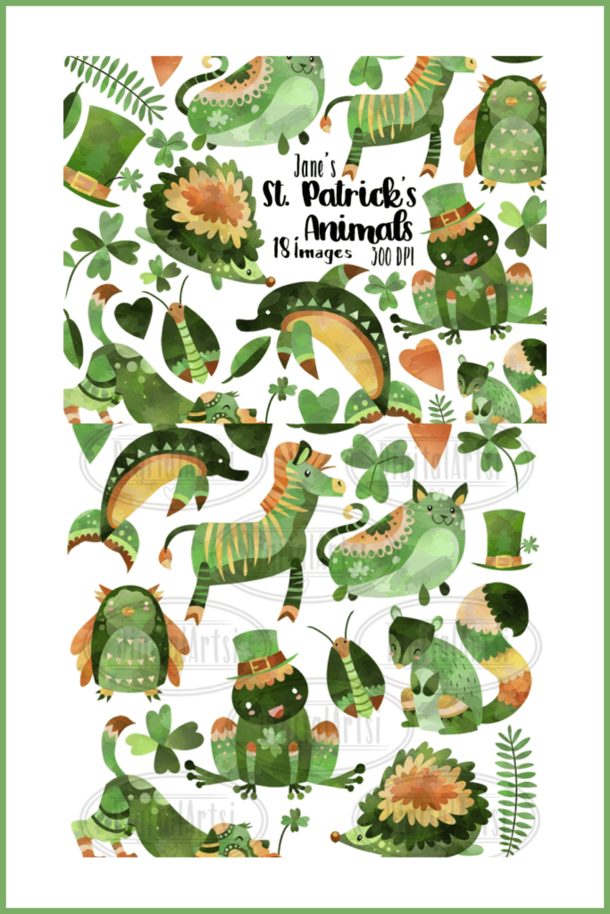 St. Patrick's Day Animals Clipart – MasterBundles