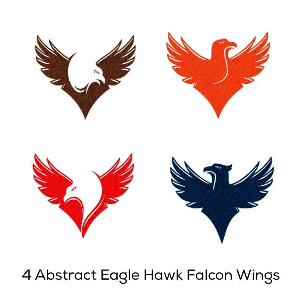 4 Abstract Eagle Hawk Falcon Wings – MasterBundles