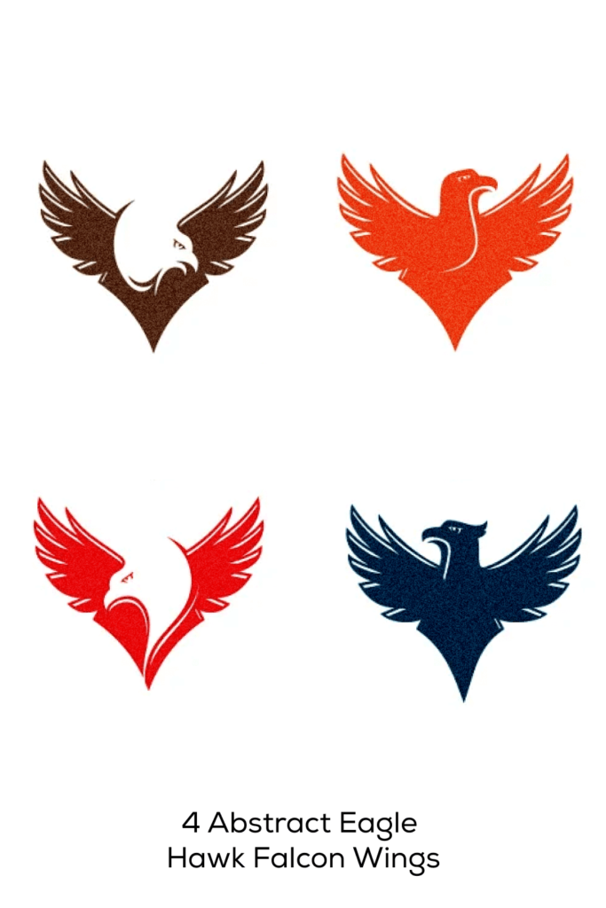 4 Abstract Eagle Hawk Falcon Wings – MasterBundles