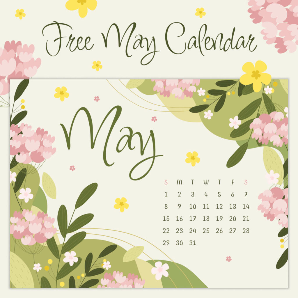 Free Spring Editable May Calendar – MasterBundles