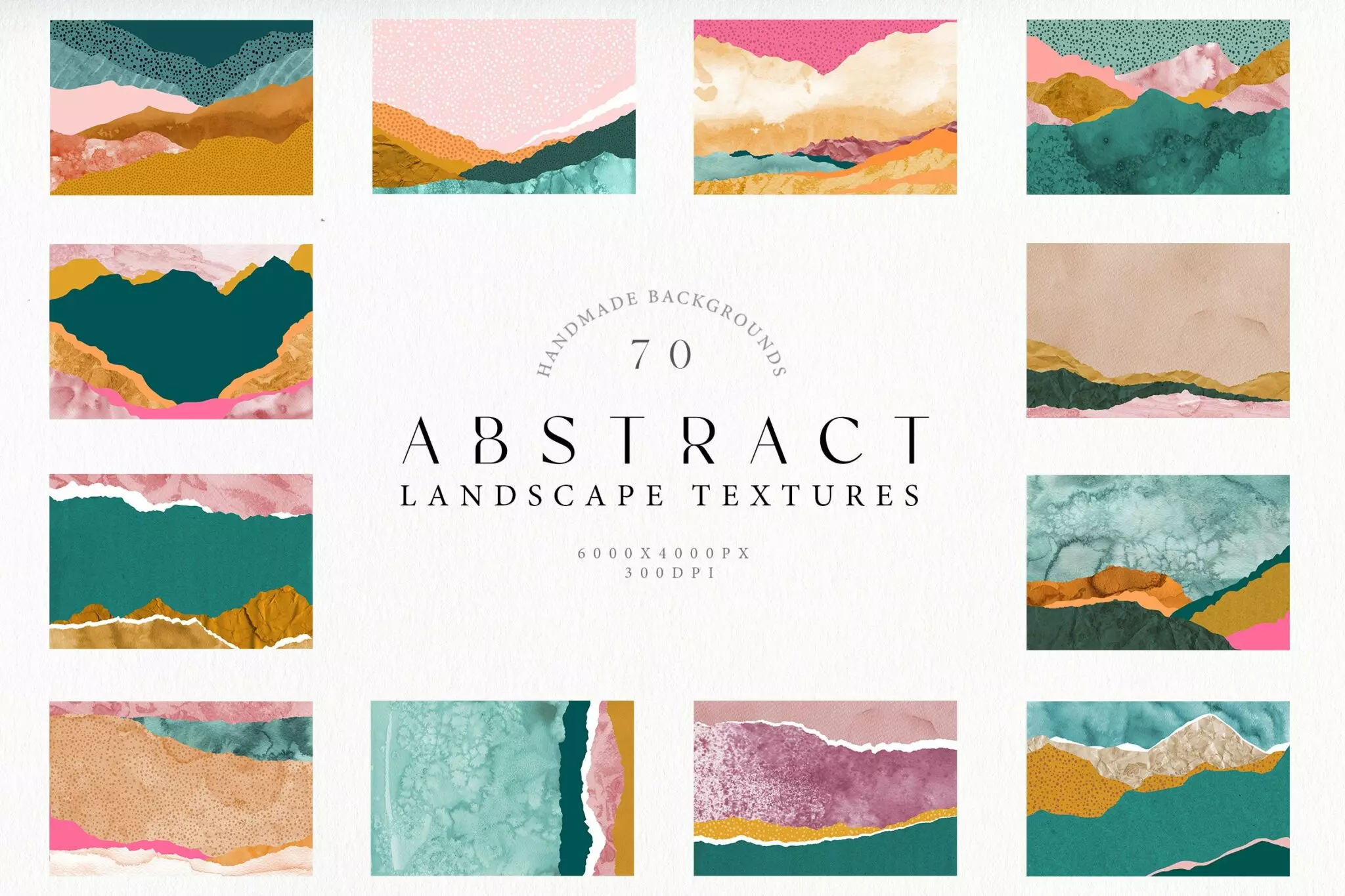 70 Abstract Landscape Collage Shapes – MasterBundles