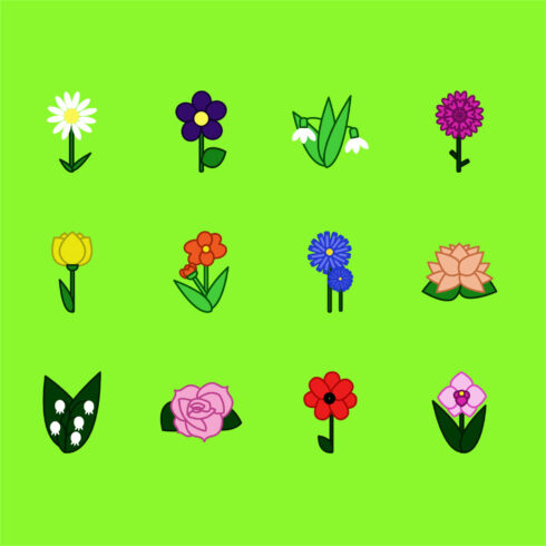 Free Flower Icons – MasterBundles