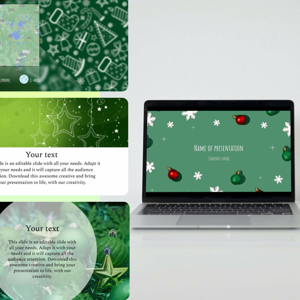 Free Green Christmas Powerpoint Background – MasterBundles