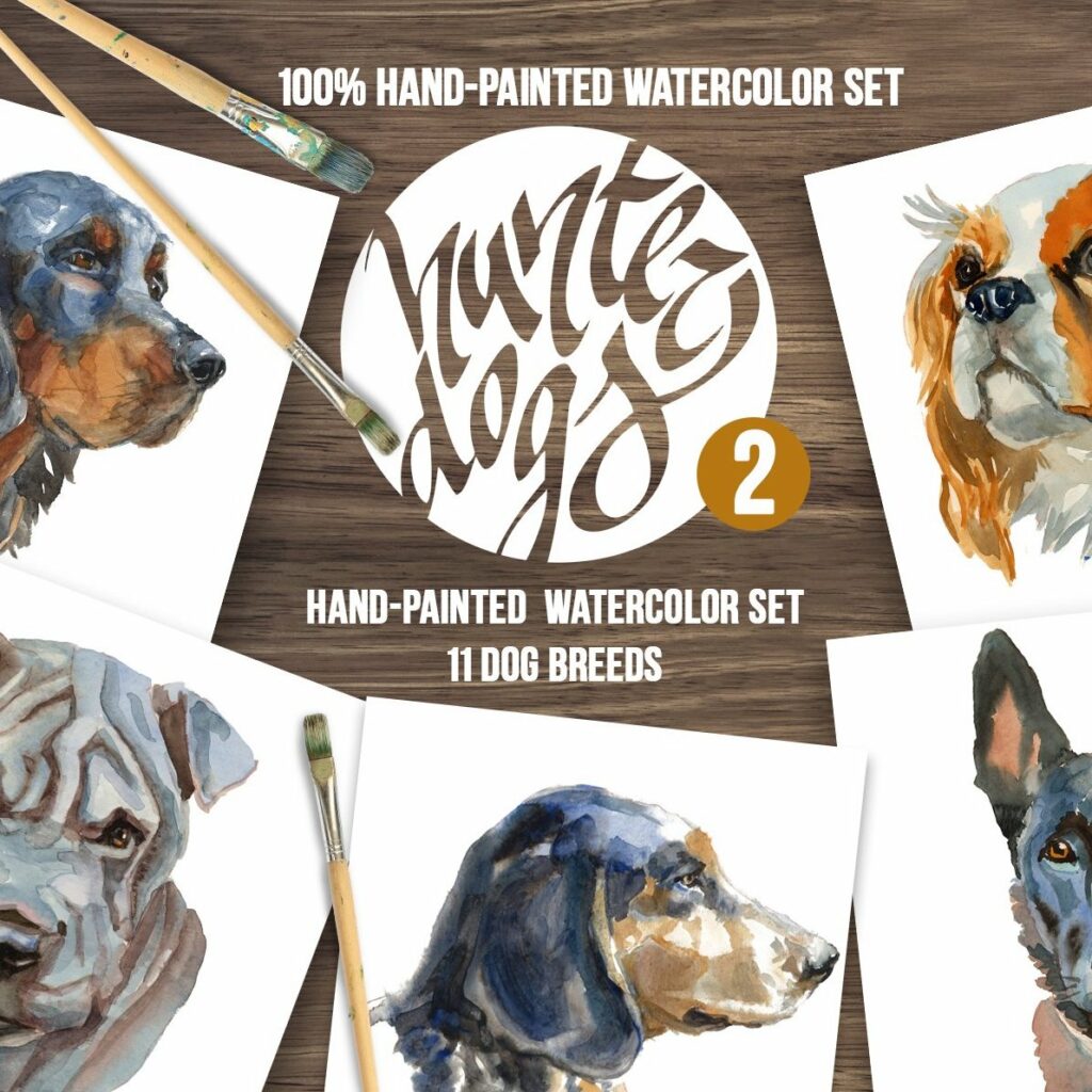 Hunter Dogs Watercolor Set 2 – MasterBundles