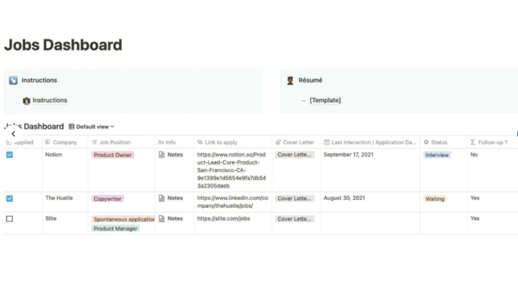 Jobs Dashboard + Resume – MasterBundles