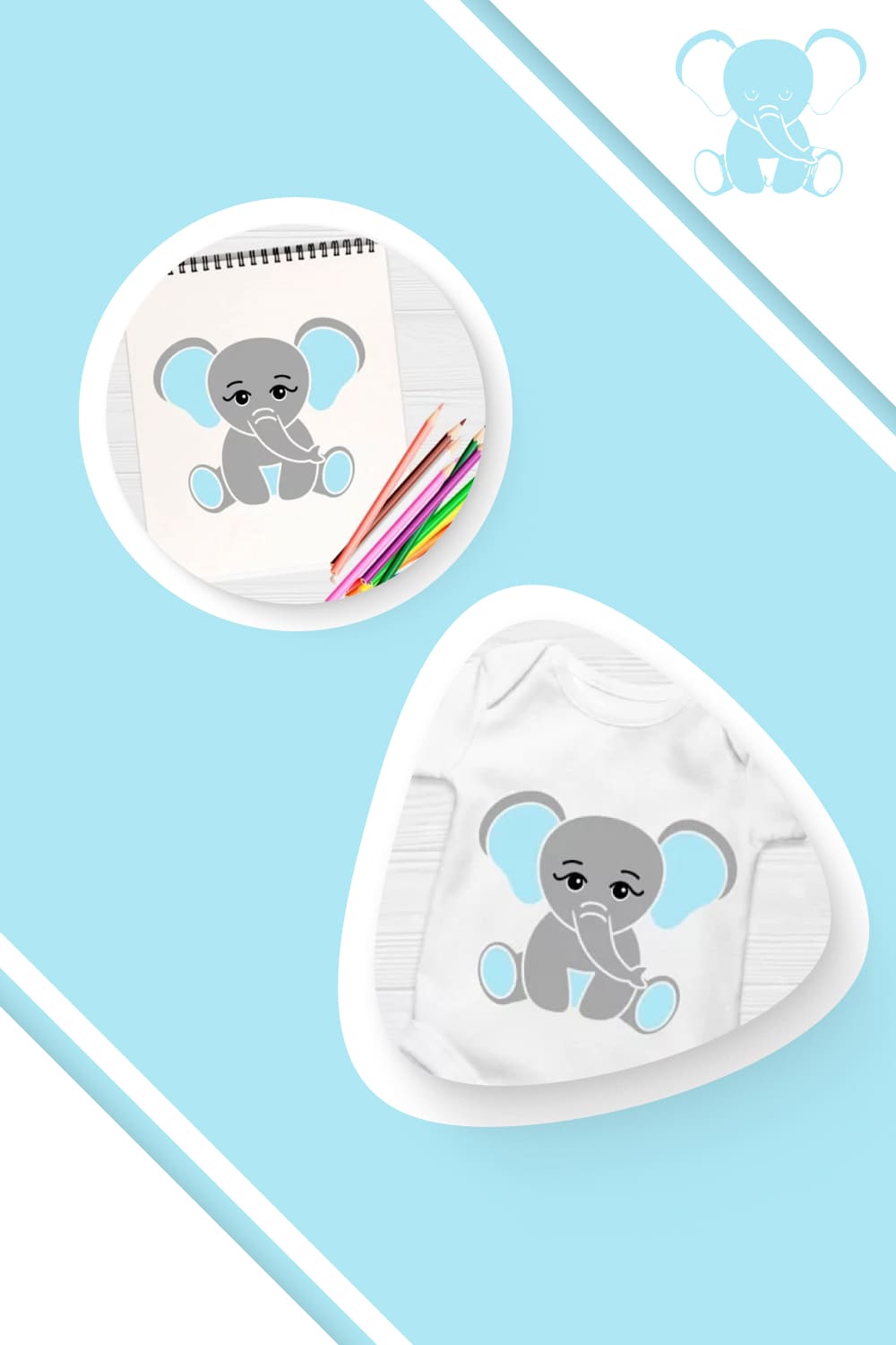 Cute Little Baby Boy Elephant SVG – MasterBundles