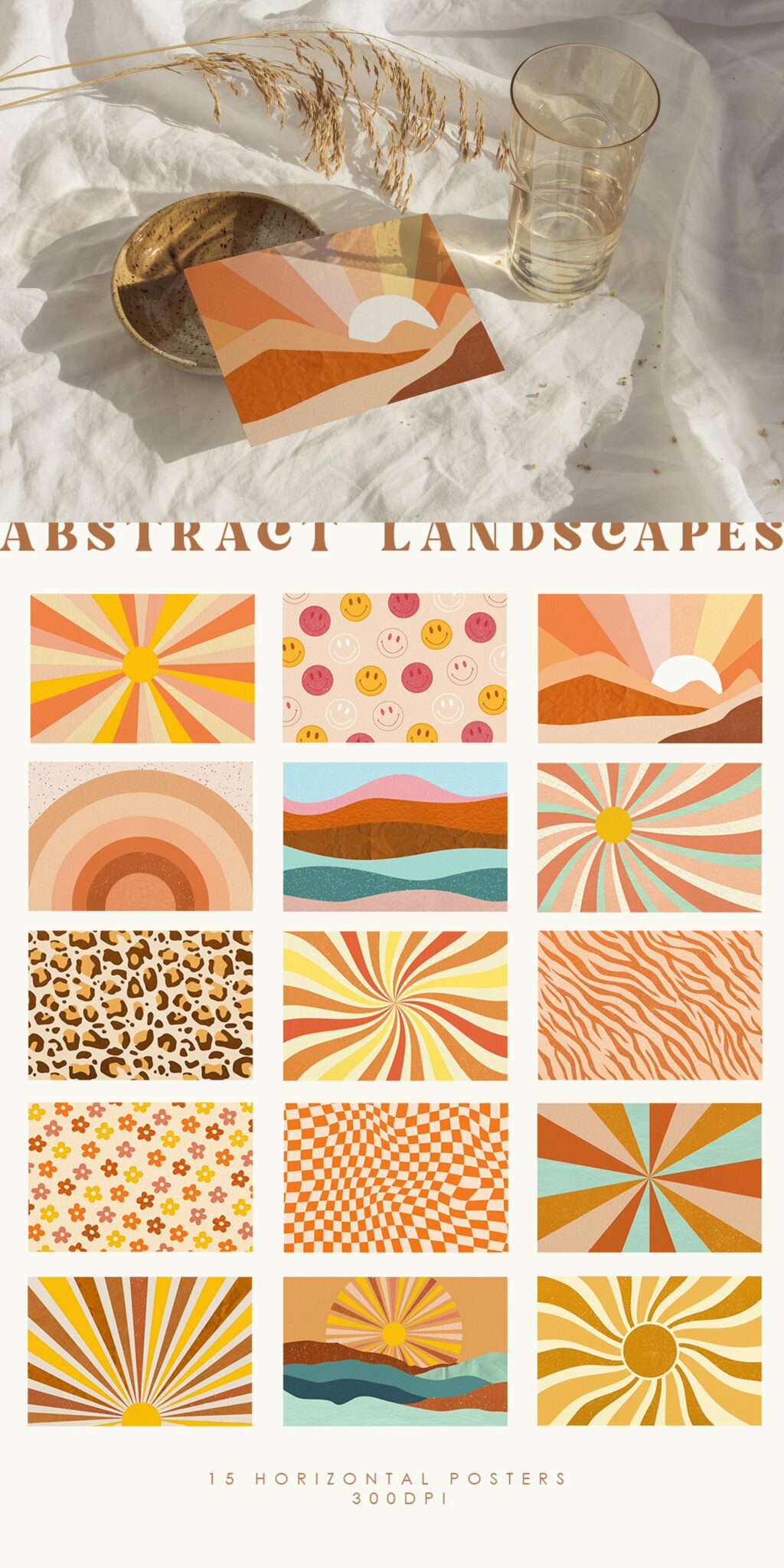 59 Retro Vibes Abstract Papers – MasterBundles