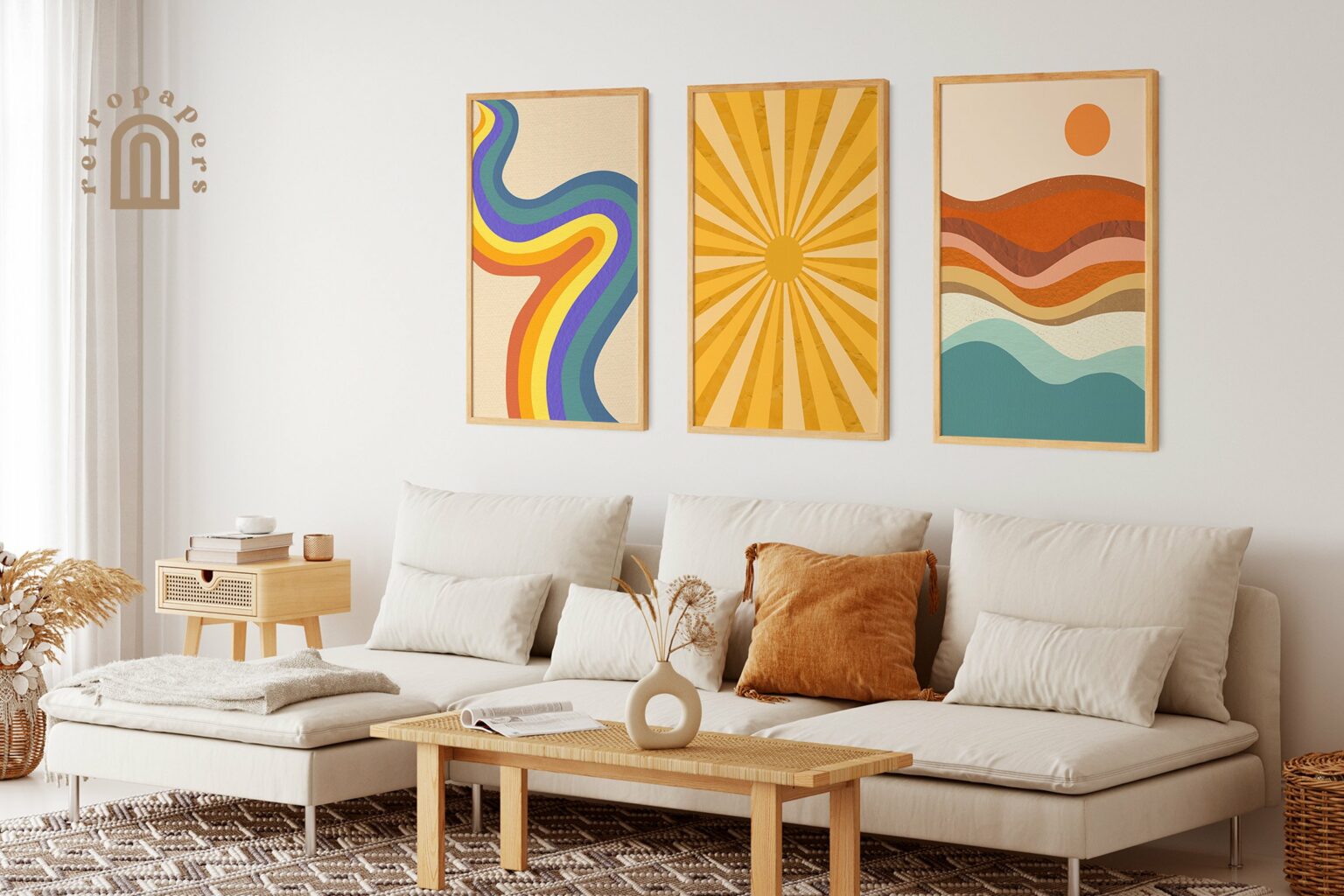 59 Retro Vibes Abstract Papers – MasterBundles