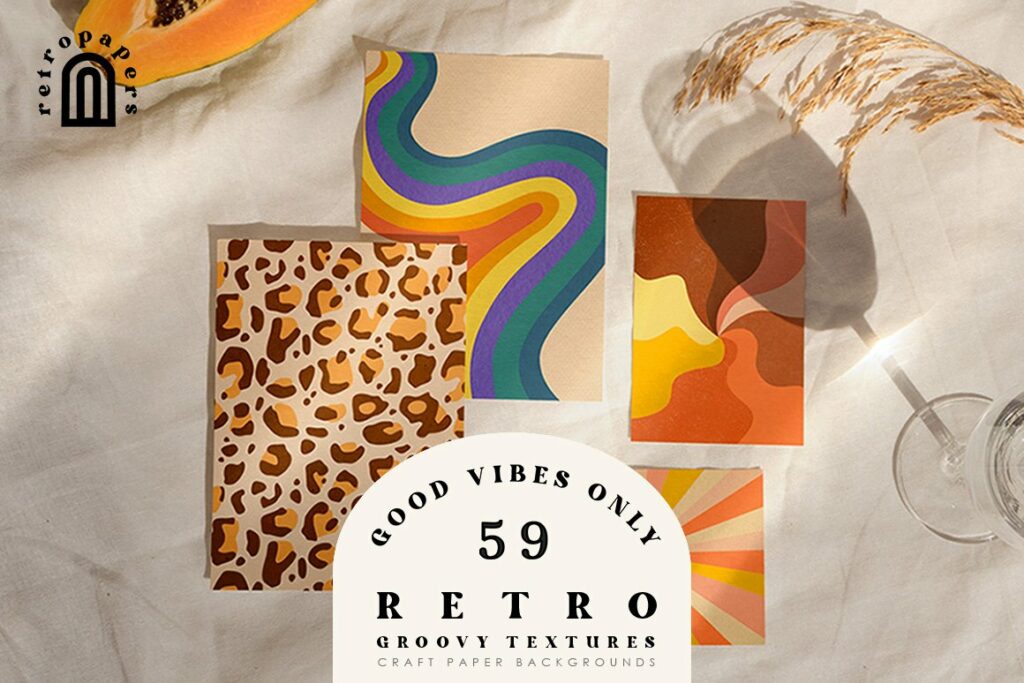 59 Retro Vibes Abstract Papers – MasterBundles
