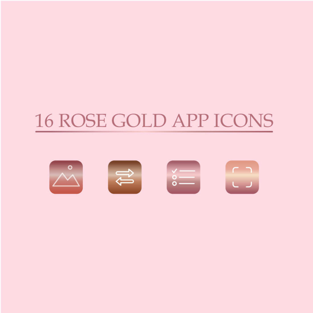 Free Rose Gold App Icons – MasterBundles