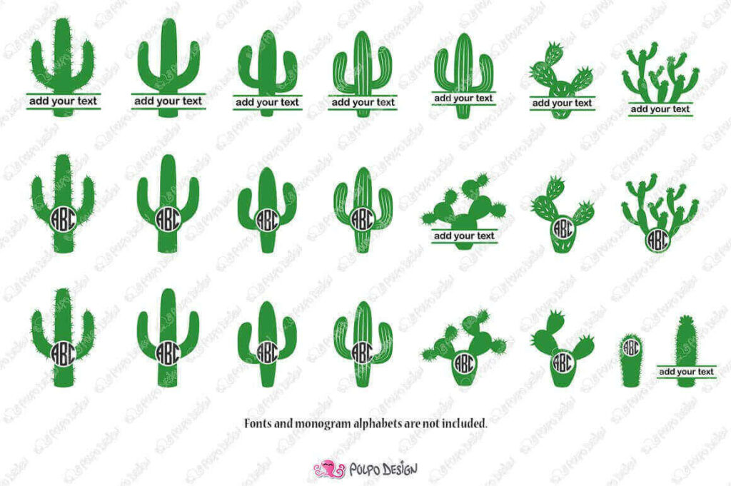 Cactus Monogram SVG – MasterBundles