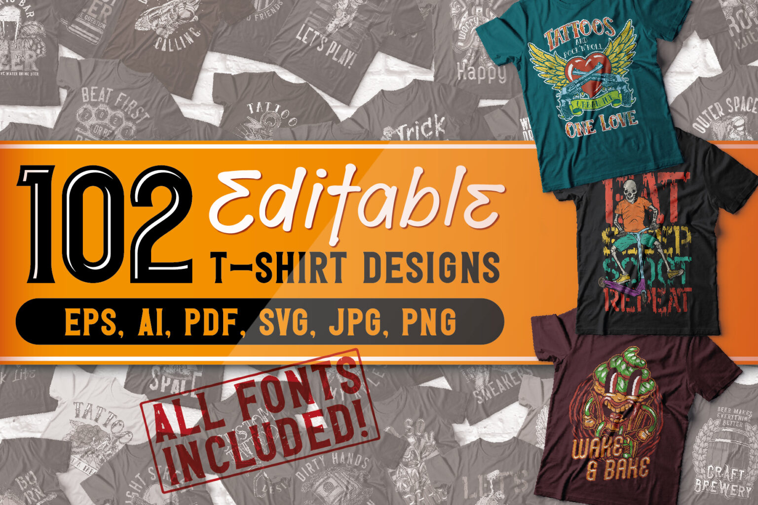 102 Editable t-shirts BUNDLE – MasterBundles