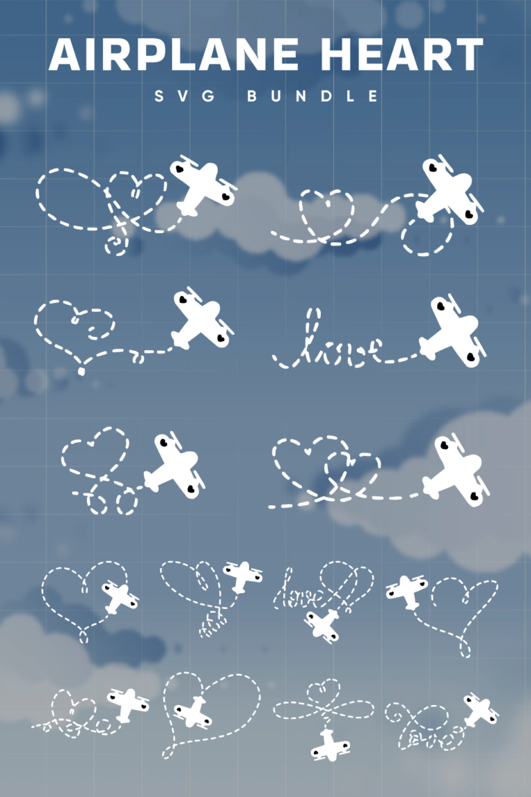 Airplane Heart SVG Bundle | Master Bundles