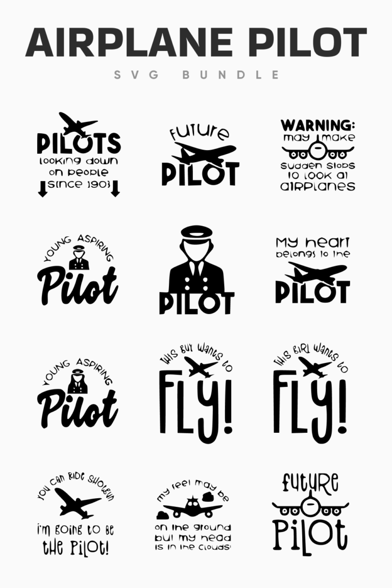 Airplane Pilot SVG Bundle | Master Bundles