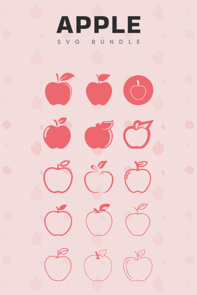 Outline Apple SVG Bundle: 15 Designs – MasterBundles